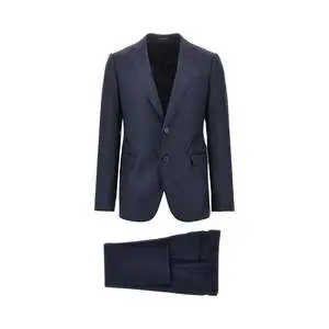 Emporio Armani Jacquard Wool M Line Suit - Blue