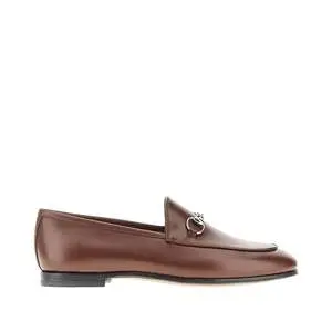 Gucci Jordaan Leather Loafers With Horsebit Detail - Brown
