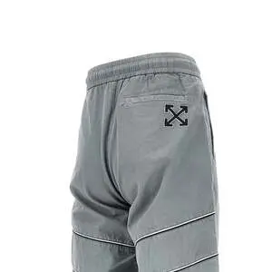 Off-White Casterock Cotton Gabardine Pants With Logo Embroidery