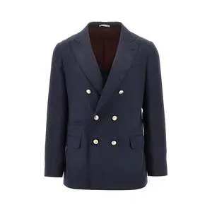 Brunello Cucinelli Silk And Linen Blend Twill Double-breasted Jacket