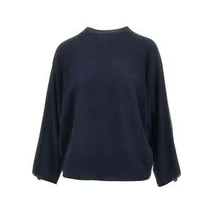 Emporio Armani Knitted Top With Batwing Sleeves - Blue