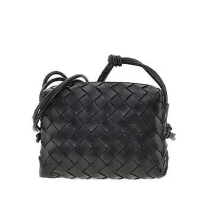 Bottega Veneta Intrecciato Leather Mini Loop Bag - Black