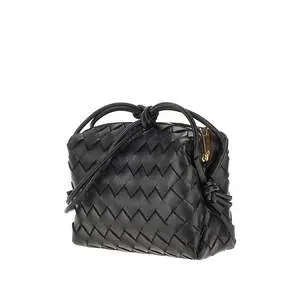 Bottega Veneta Intrecciato Leather Mini Loop Bag - Black