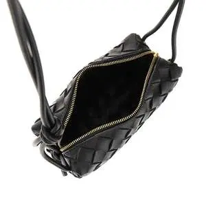 Bottega Veneta Intrecciato Leather Mini Loop Bag - Black