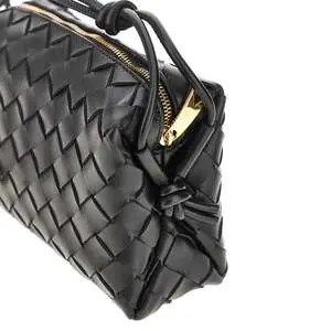 Bottega Veneta Intrecciato Leather Mini Loop Bag - Black