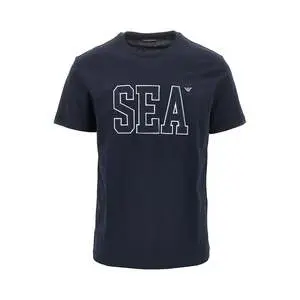 Emporio Armani Sea Embroidery Swimwear T-shirt - Blue
