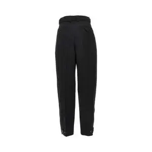 Bottega Veneta Compact Wool Belted Tapered Trousers