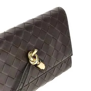 Bottega Veneta Intrecciato Nappa Leather Andiamo Pouch - Brown