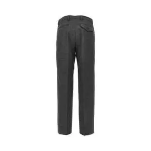 Prada Wool Canvas Tailored Pants With Pleats
