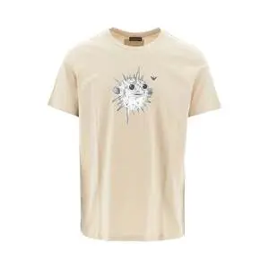 Emporio Armani Sea Animas Print Swimwear T-shirt - Beige