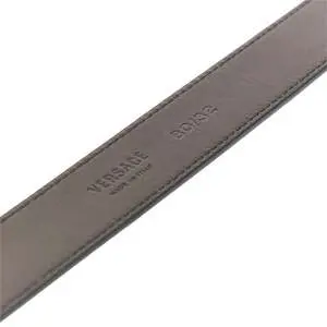 Versace Leather Belt With Gold-tone Logo Detail - Black
