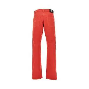 Versace Colored Cotton Denim Straight Leg Jeans