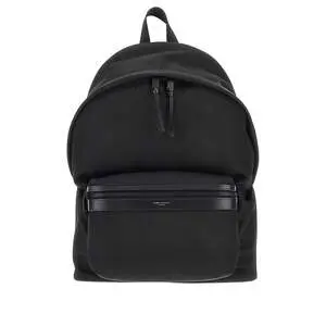 Saint Laurent City' Nylon Backpack With Leather Details - Black