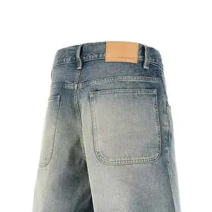 SUNFLOWER Super Wide Leg Denim Bermuda Shorts - Blue