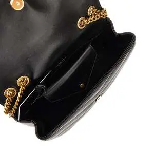 Saint Laurent Quilted Nappa Leather Small 'loulou' Bag - Black