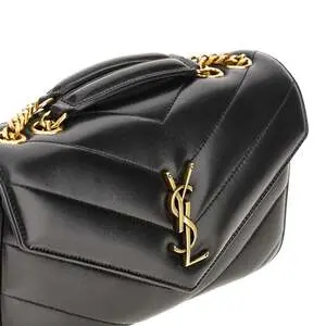 Saint Laurent Quilted Nappa Leather Small 'loulou' Bag - Black