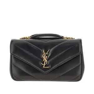 Saint Laurent Quilted Nappa Leather Small 'loulou' Bag - Black