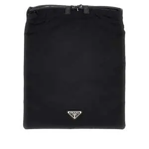 Prada Re-nylon Pouch With Saffiano Leather - Black