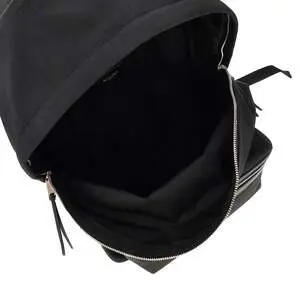 Saint Laurent Canvas Backpack With Leather Trim - Black