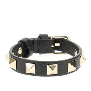 Valentino Garavani Rockstud' Leather Bracelet - Black