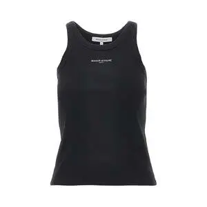 Maison Kitsuné Ribbed Tank Top With Rubberized Logo Print
