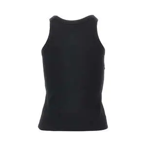 Maison Kitsuné Ribbed Tank Top With Rubberized Logo Print