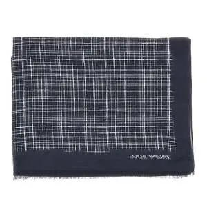 Emporio Armani Modal Scarf With Jacquard Motif - Blue