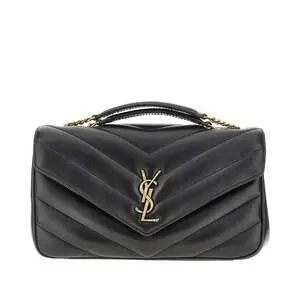 Saint Laurent Quilted Nappa Leather Medium 'loulou' Bag - Black