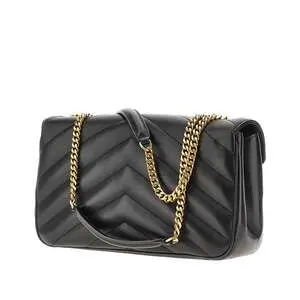 Saint Laurent Quilted Nappa Leather Medium 'loulou' Bag - Black