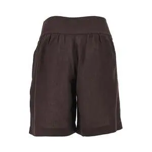 Emporio Armani Viscose And Linen High-rise Wide-leg Shorts
