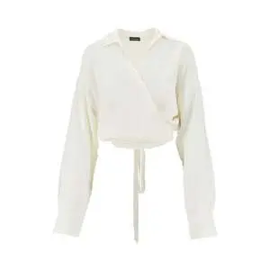 Emporio Armani Viscose And Linen Wrap Shirt