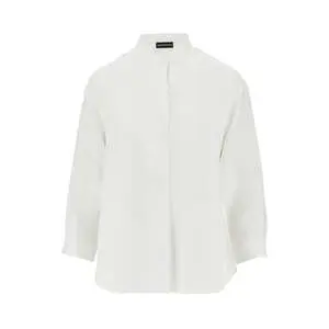 Emporio Armani Linen Mandarin Collar Shirt