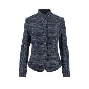 Emporio Armani Denim-effect Tweed Jacket - Blue
