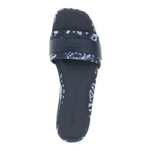 Emporio Armani Canvas Slides With Jacquard Bandana Motif