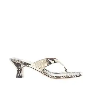 Paris Texas Python-print Leather Mules