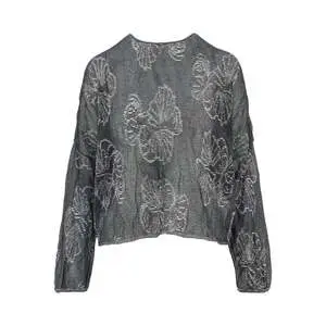 Emporio Armani Jacquard Cotton-blend Floral Motif Sweater