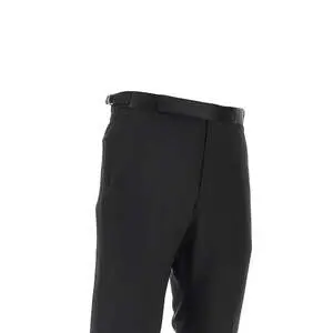 Caruso Tailored Wool Tuxedo Pants With Satin Waistband