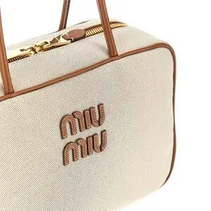 Miu Miu Canvas And Leather 'beau' Bag
