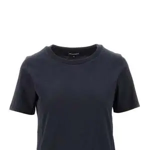 Emporio Armani Embroidered Cotton T-shirt - Blue