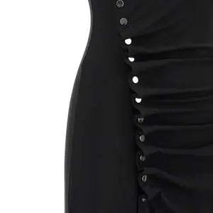 Rabanne Gathered Jersey Maxi Dress With Asymmetrical Hem