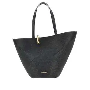 Jacquemus Bambola Asymmetrical Maxi Basket Bag - Black