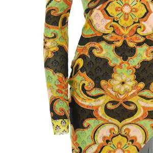 Etro Tulle Asymmetrical Midi Dress With Flounce