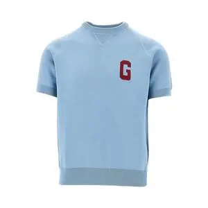 GALLIA KNIT G" Intarsia Cotton Knit T-shirt