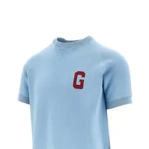 GALLIA KNIT G" Intarsia Cotton Knit T-shirt