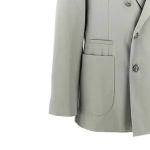Brunello Cucinelli Silk Twill Double-breasted Jacket - Grey