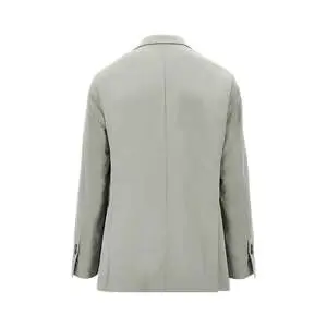 Brunello Cucinelli Silk Twill Double-breasted Jacket - Grey