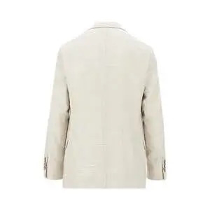 Brunello Cucinelli Prince Of Wales Double-breasted Jacket - Beige