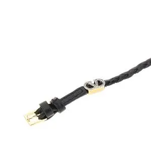 Valentino Garavani Vlogo Signature Leather Bracelet With Rhinestones