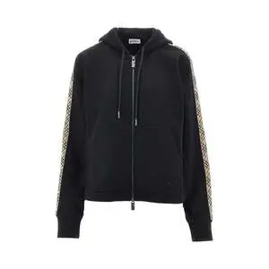Burberry Full-zip Hoodie With Check Trimmings