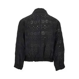 CMMN SWDN Ares Linen-blend Blouson With Floral Motif
